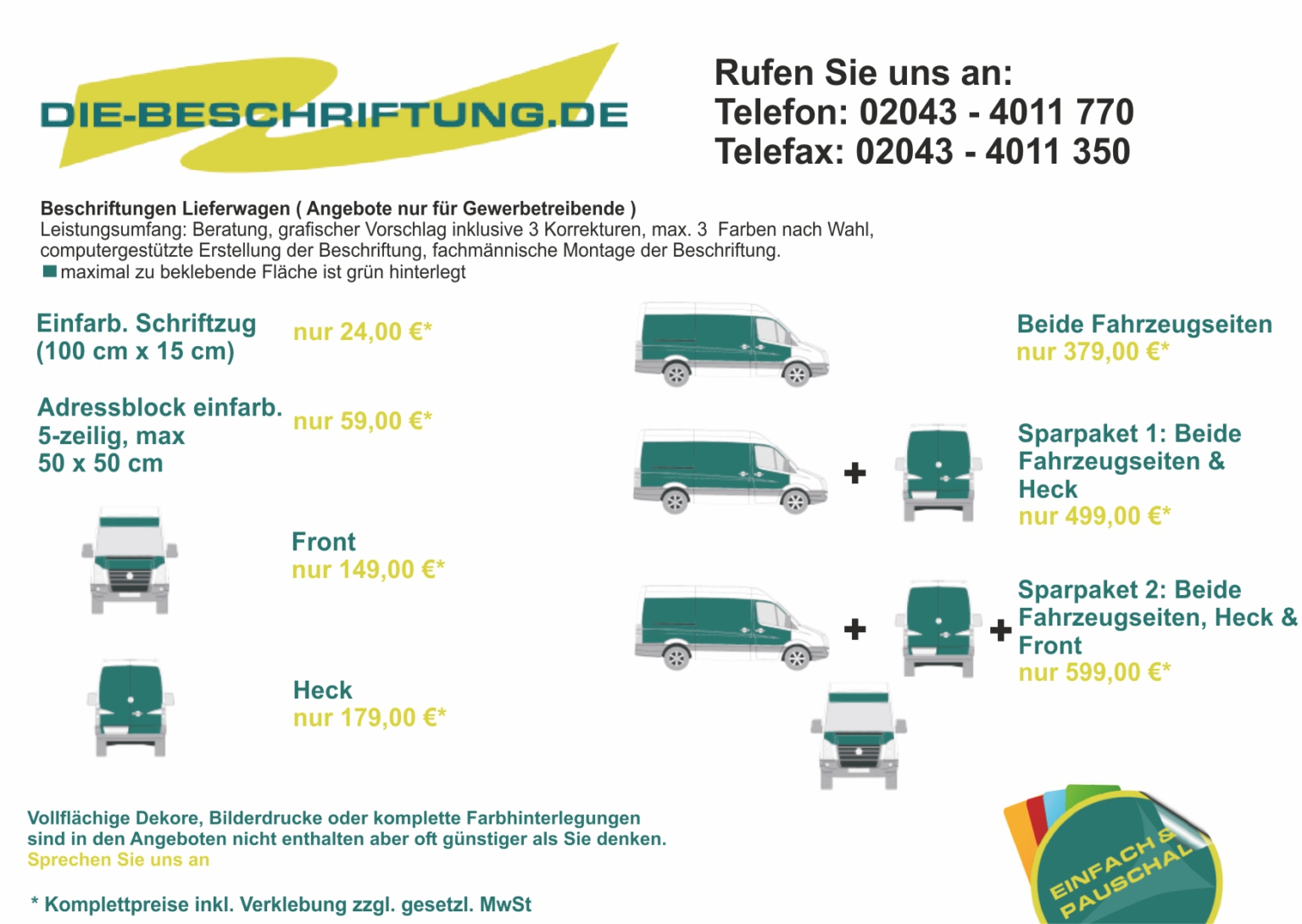 Sprinter und Transporter - Die Beschriftung